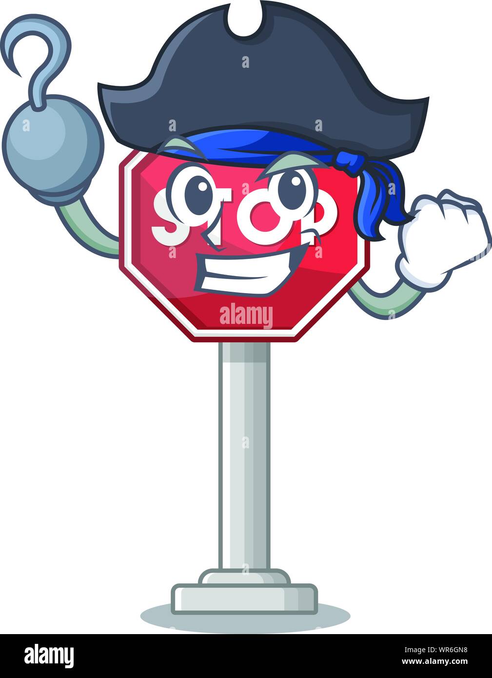 Pirate sign stop mascot shaped with character Stock Vector Image & Art ...