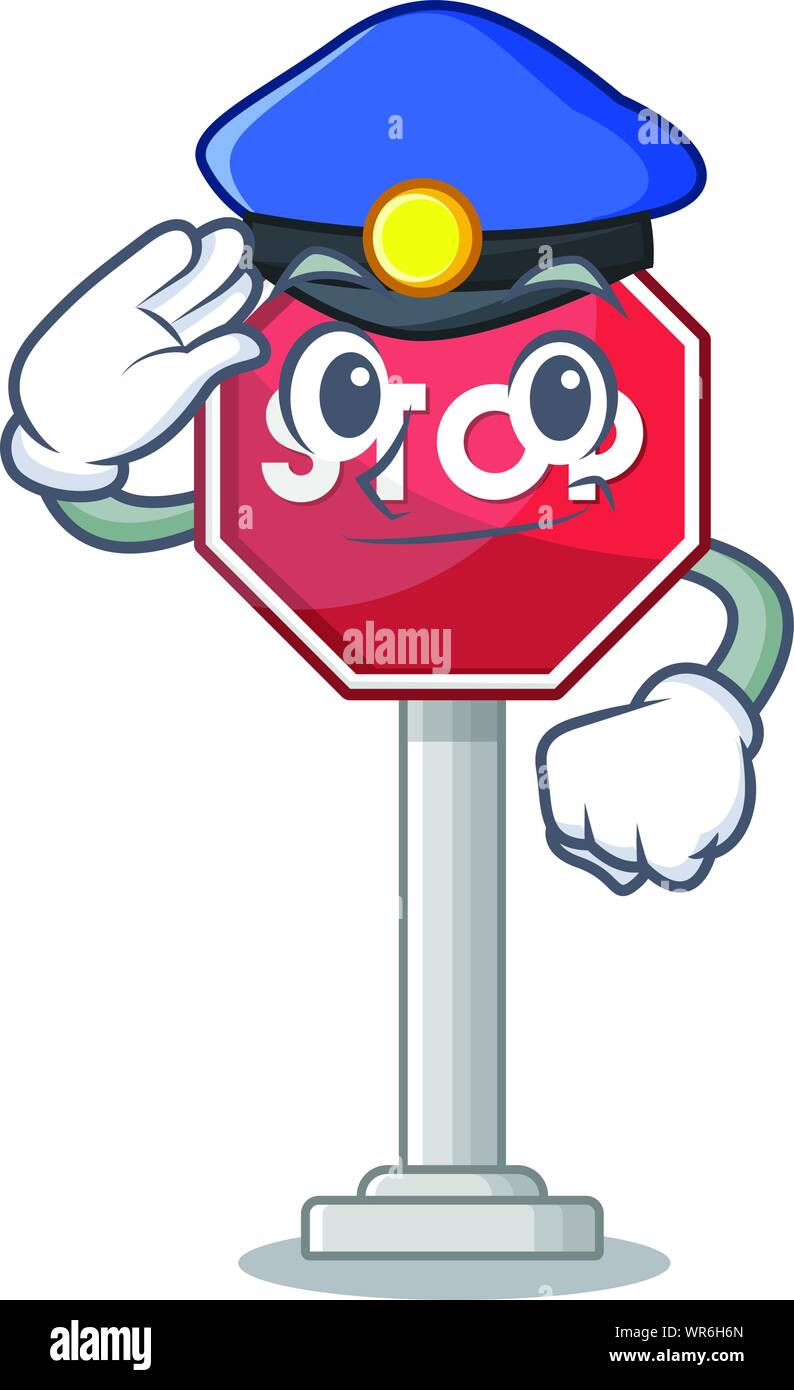 Police sign stop mascot shaped with character Stock Vector Image & Art ...