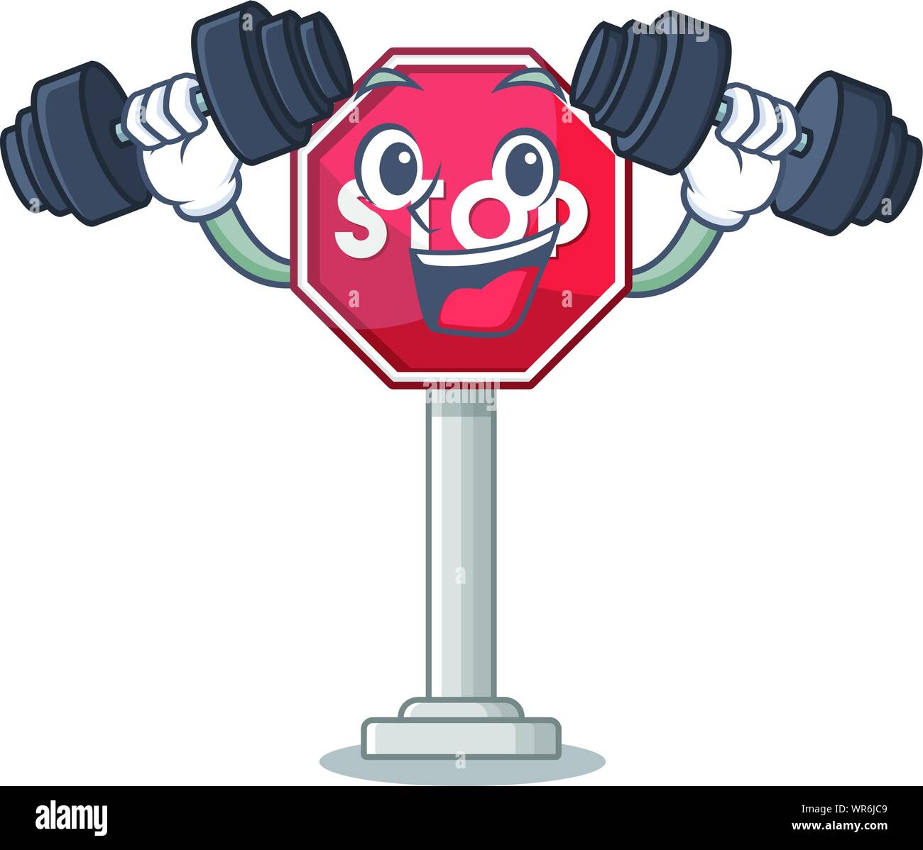 Fitness sign stop mascot shaped with character Stock Vector Image & Art ...