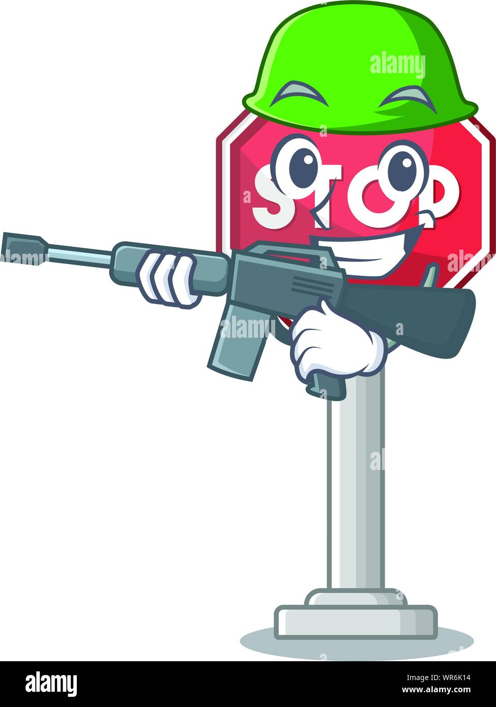 Army sign stop mascot shaped with character Stock Vector Image & Art ...