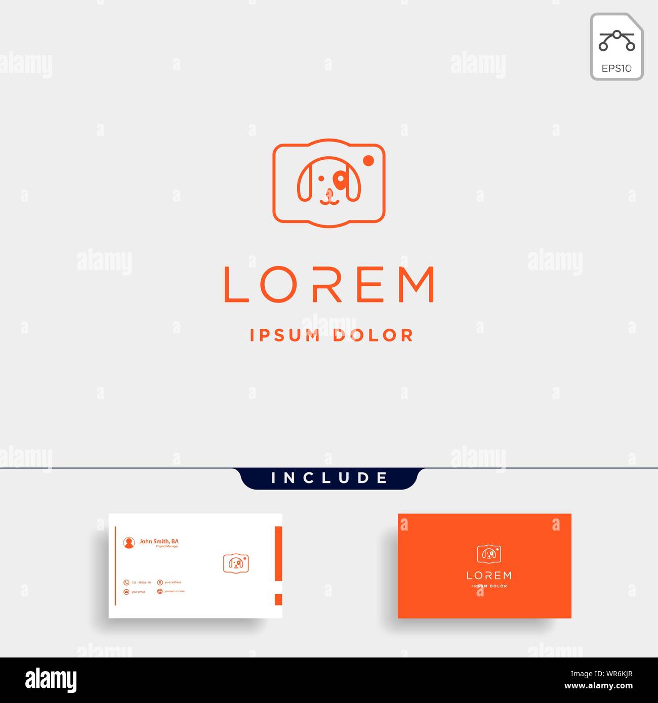 Dog Paw Camera Logo Template Vector Design Symbol Stock Vector Image ...
