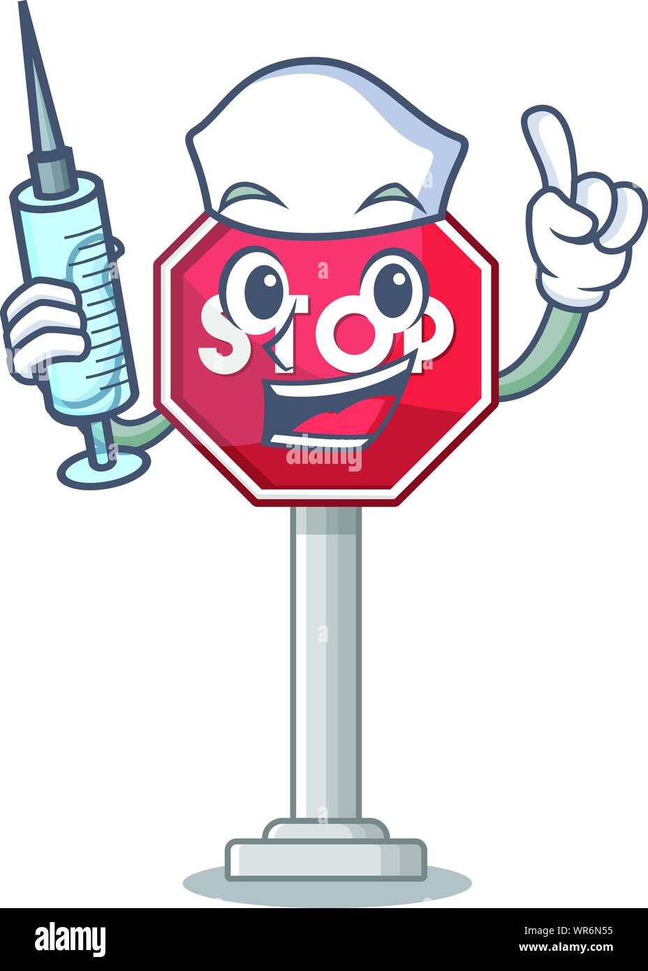 Nurse sign stop cartoon side street mascot Stock Vector Image & Art - Alamy