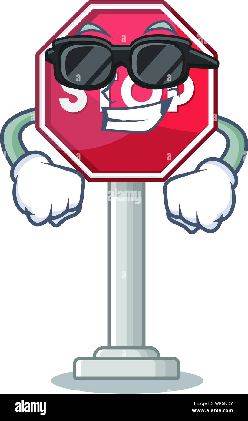 Super cool sign stop cartoon side street mascot Stock Vector Image ...