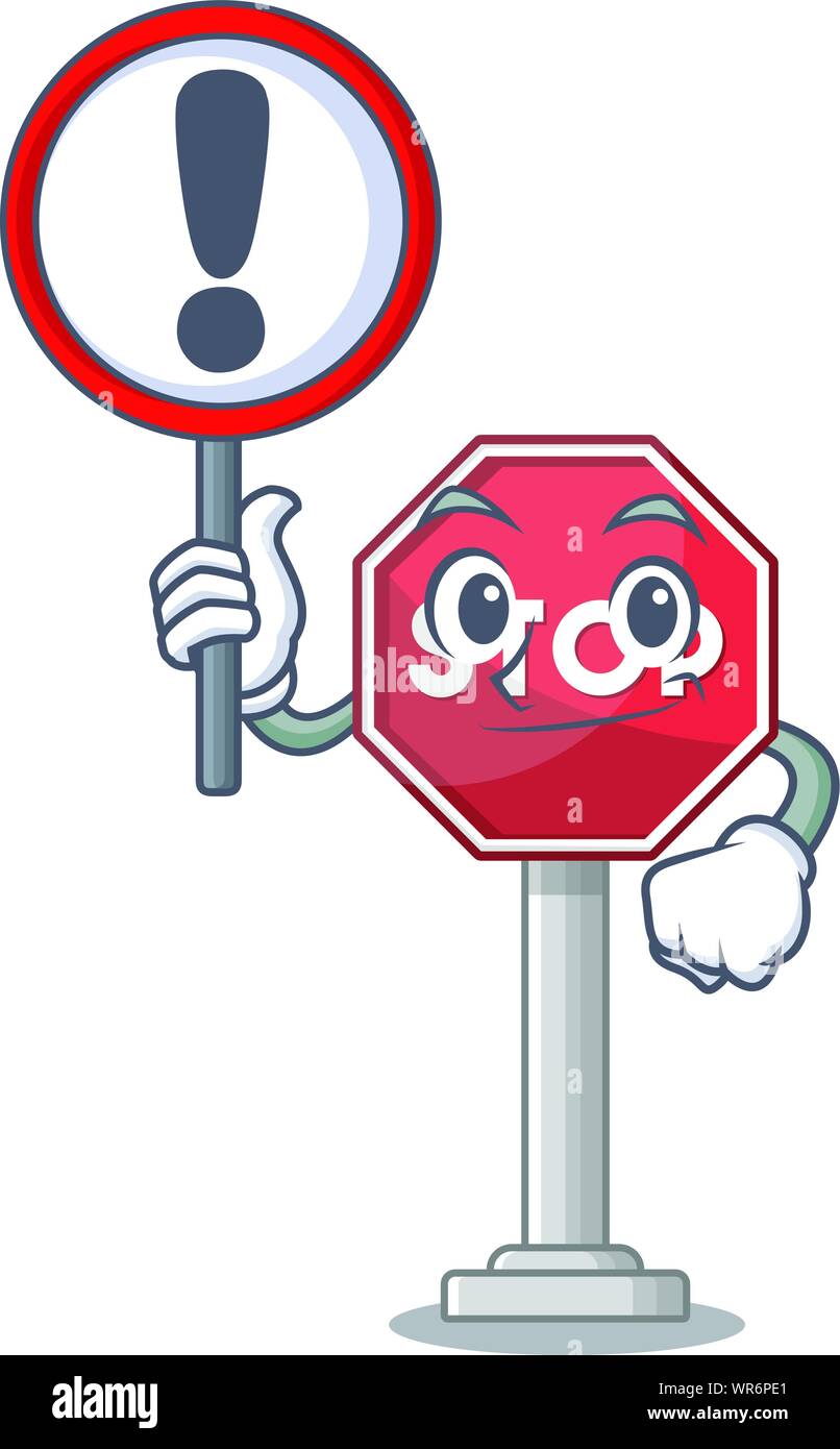 With sign sign stop mascot shaped with character Stock Vector Image ...