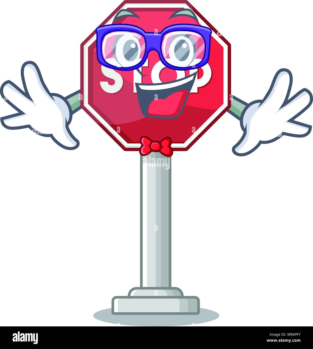 Geek sign stop cartoon side street mascot Stock Vector Image & Art - Alamy