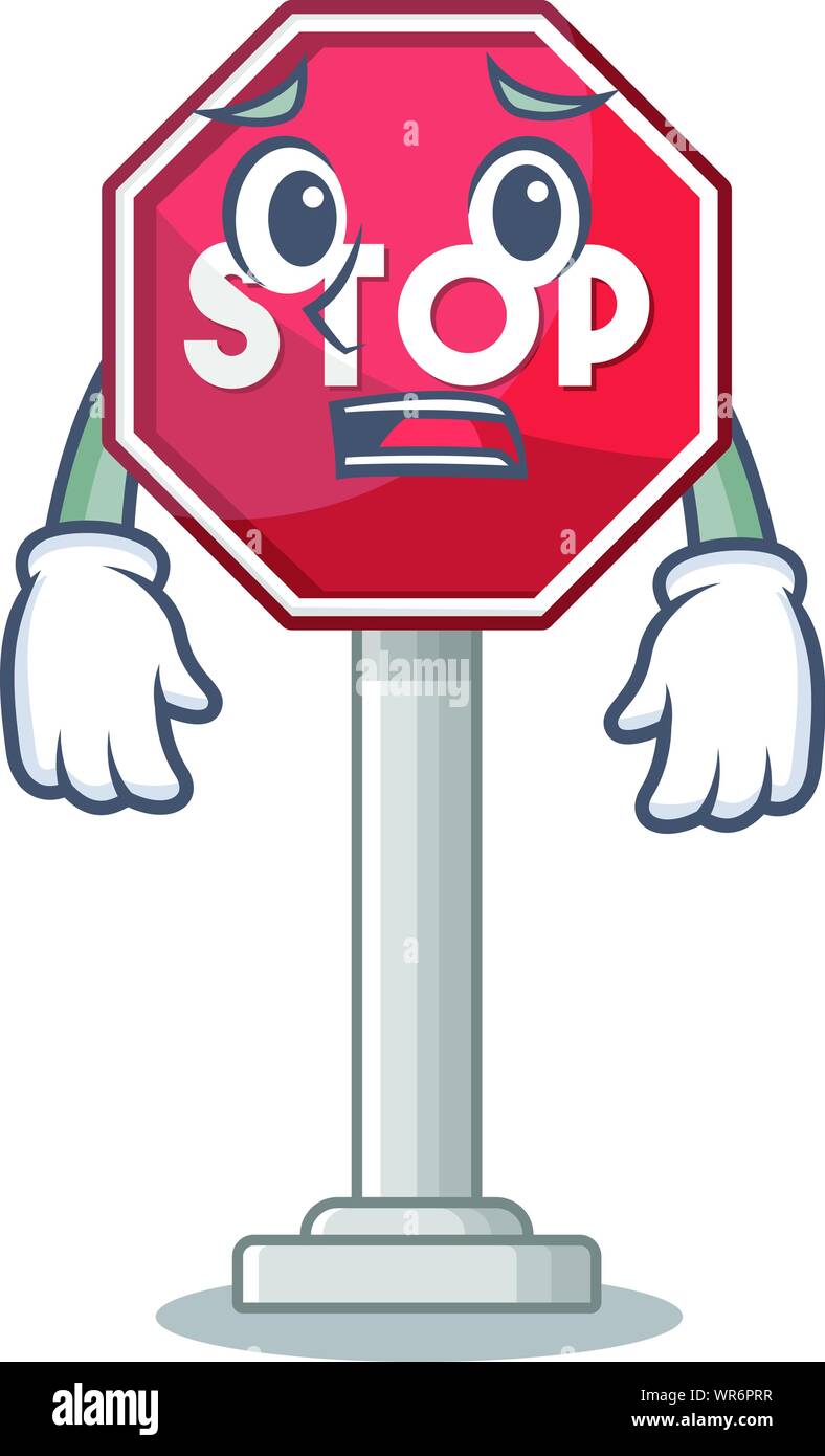 Afraid sign stop with the mascot shape Stock Vector Image & Art - Alamy