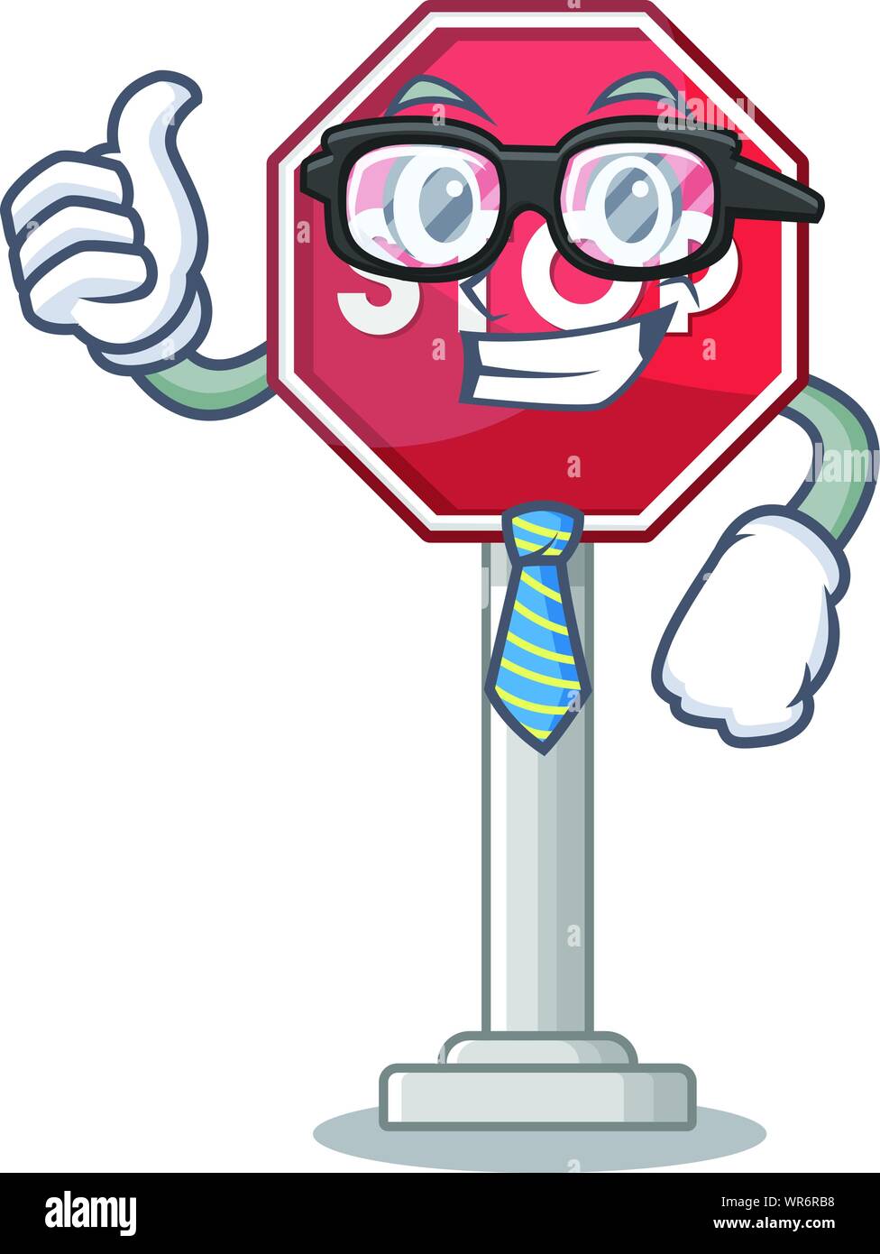 Businessman sign stop cartoon side street mascot Stock Vector Image ...