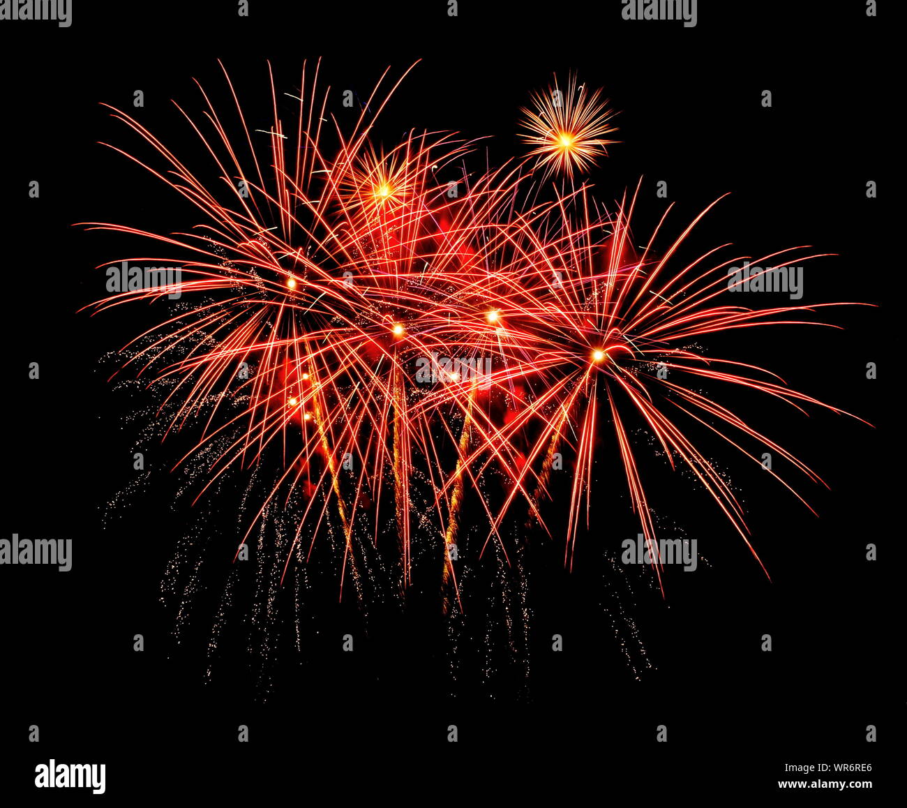 Explosions and colorful sheaves forming a spectacle of crackling ...