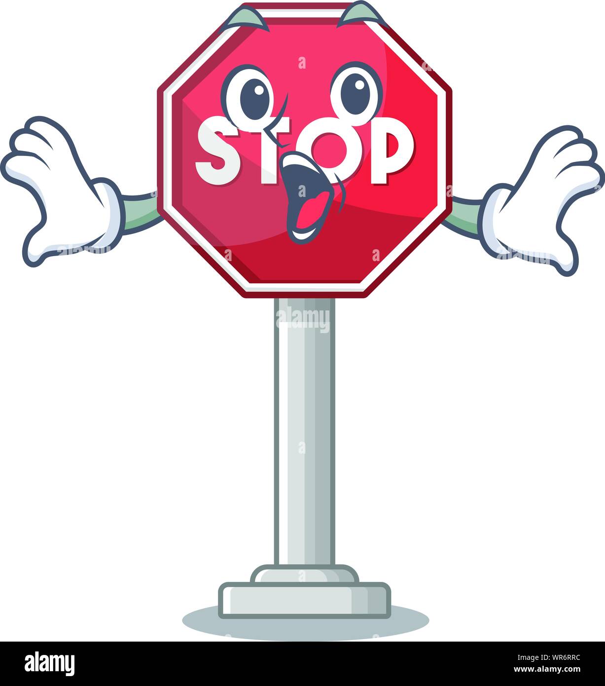 Surprised sign stop with the mascot shape Stock Vector Image & Art - Alamy