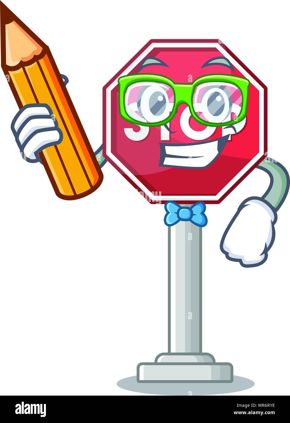 Student sign stop cartoon side street mascot Stock Vector Image & Art ...