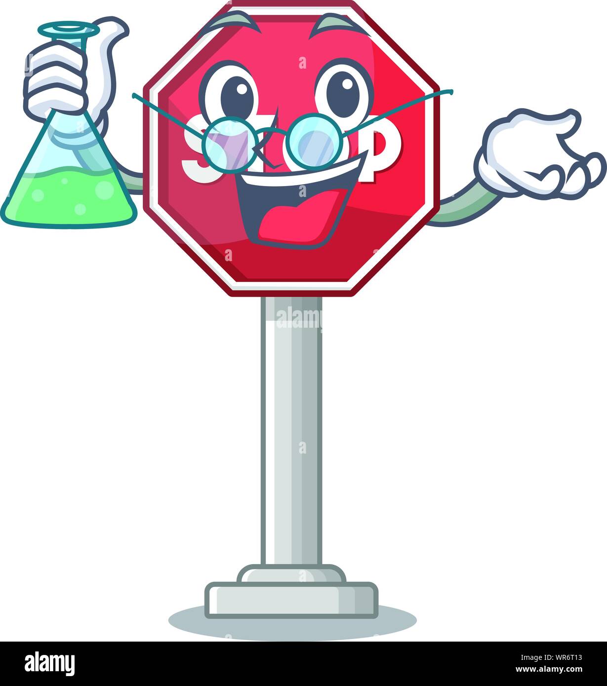 Professor sign stop cartoon side street mascot Stock Vector Image & Art ...