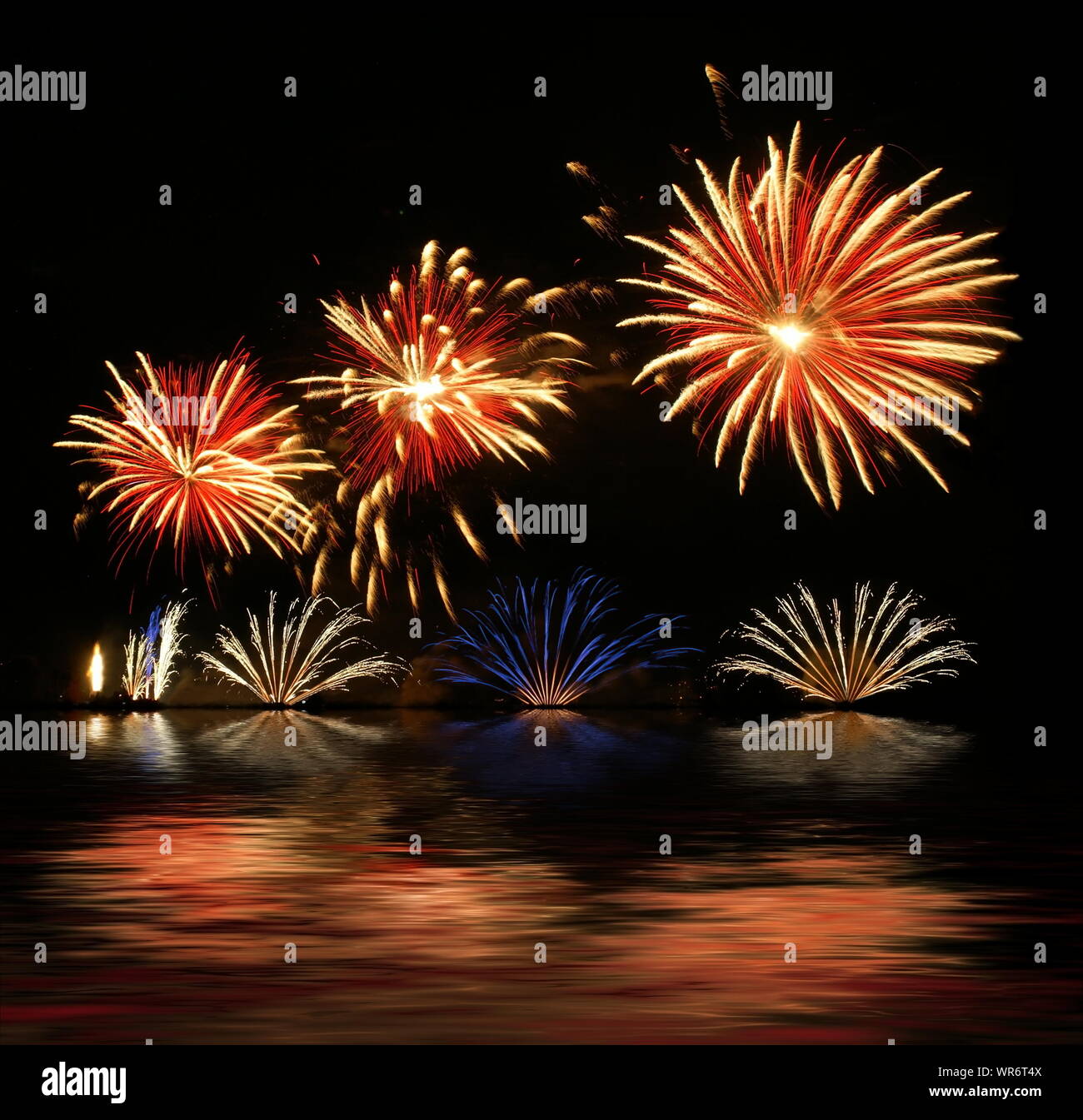 Explosions and colorful sheaves forming a spectacle of crackling ...