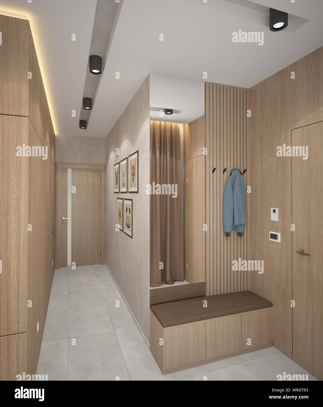 3D rendering of hallway / corridor Stock Photo - Alamy