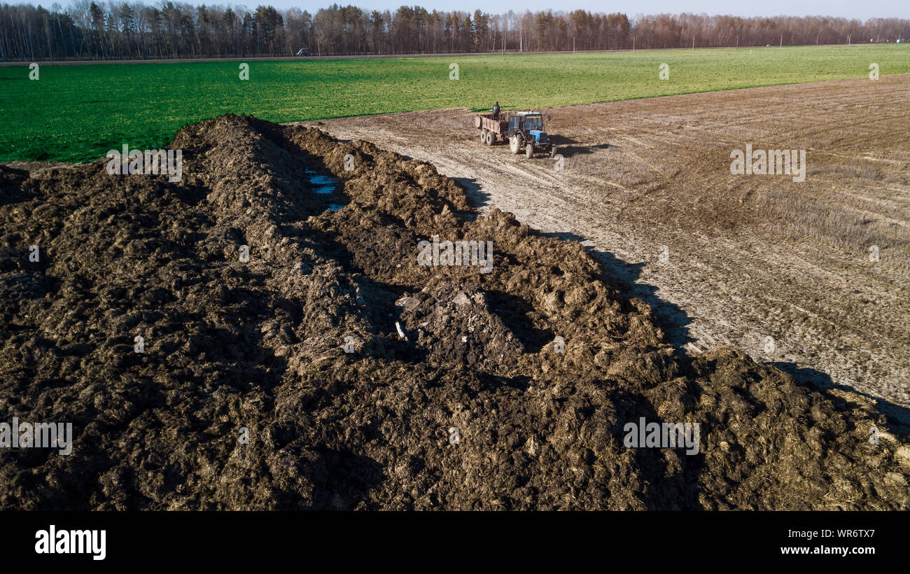 a lot of organic fertilizer on the field Stock Photo - Alamy