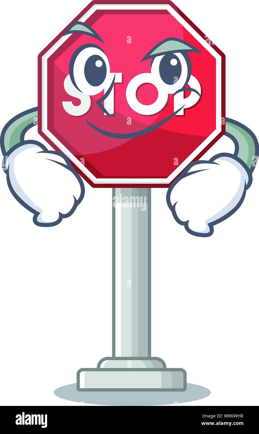 Smirking sign stop cartoon side street mascot Stock Vector Image & Art ...