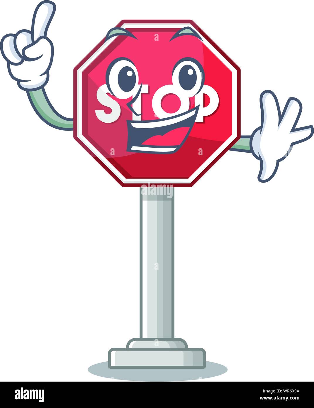 Finger sign stop isolated with the cartoon Stock Vector Image & Art - Alamy