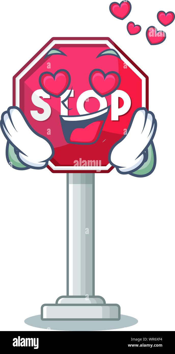 In love sign stop with the mascot shape Stock Vector Image & Art - Alamy