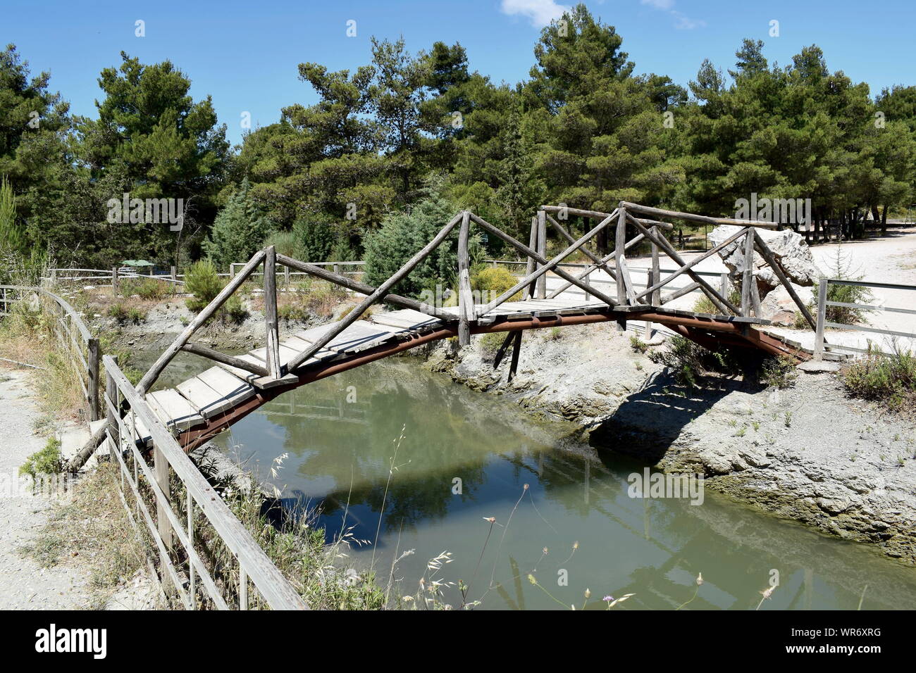 trees, plants, forest, landscape, wood, bridge, lake Stock Photo - Alamy