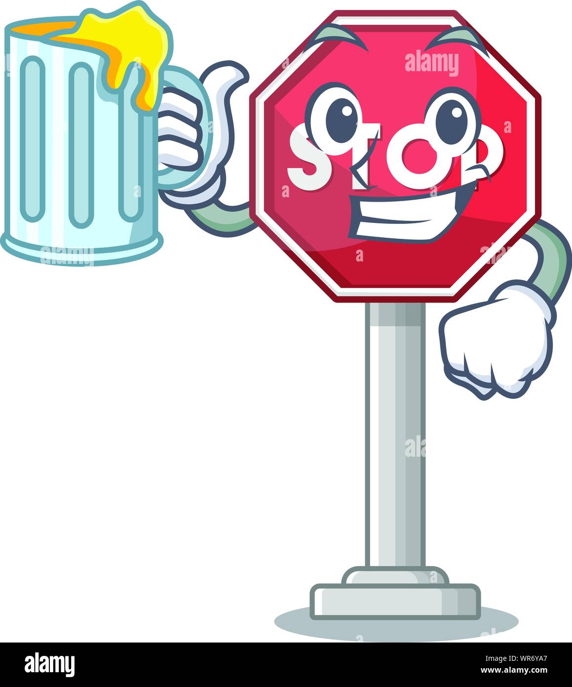 With juice sign stop with the mascot shape Stock Vector Image & Art - Alamy