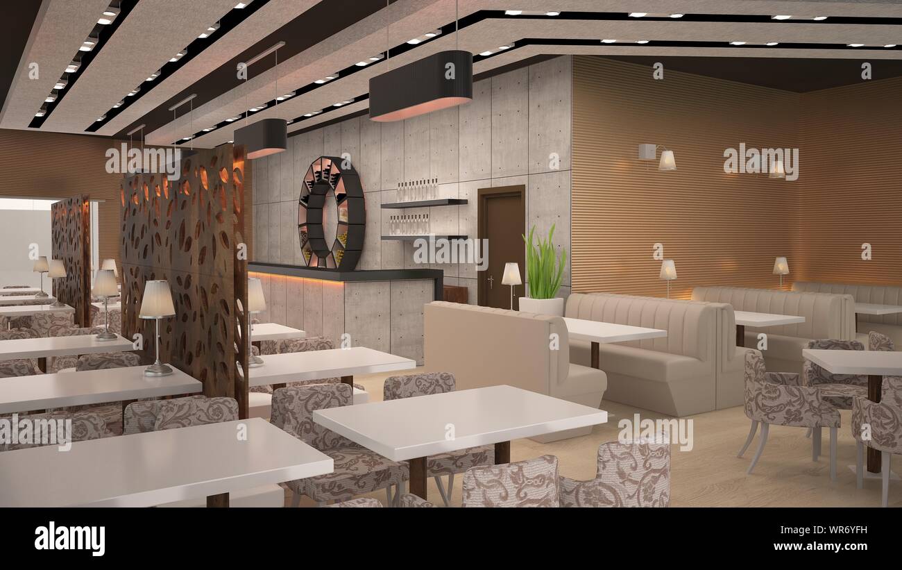 3D rendering of a fast food establishment Stock Photo - Alamy