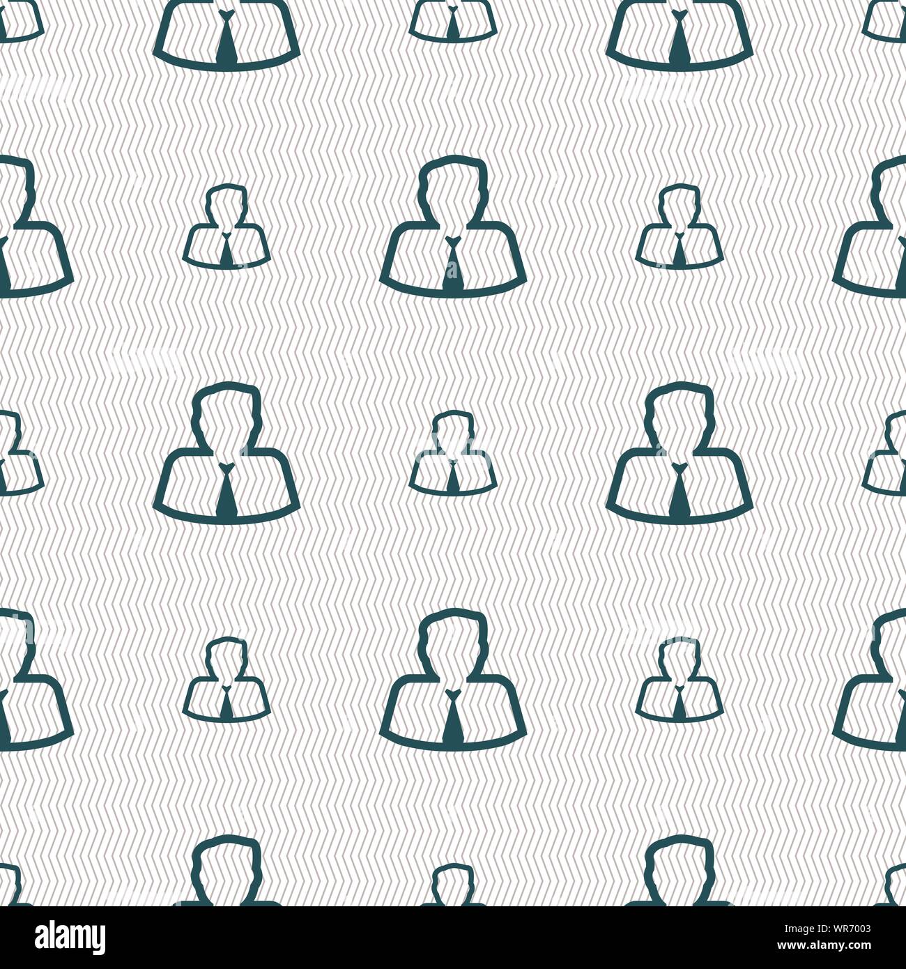 Avatar icon sign. Seamless pattern with geometric texture. Vector Stock ...