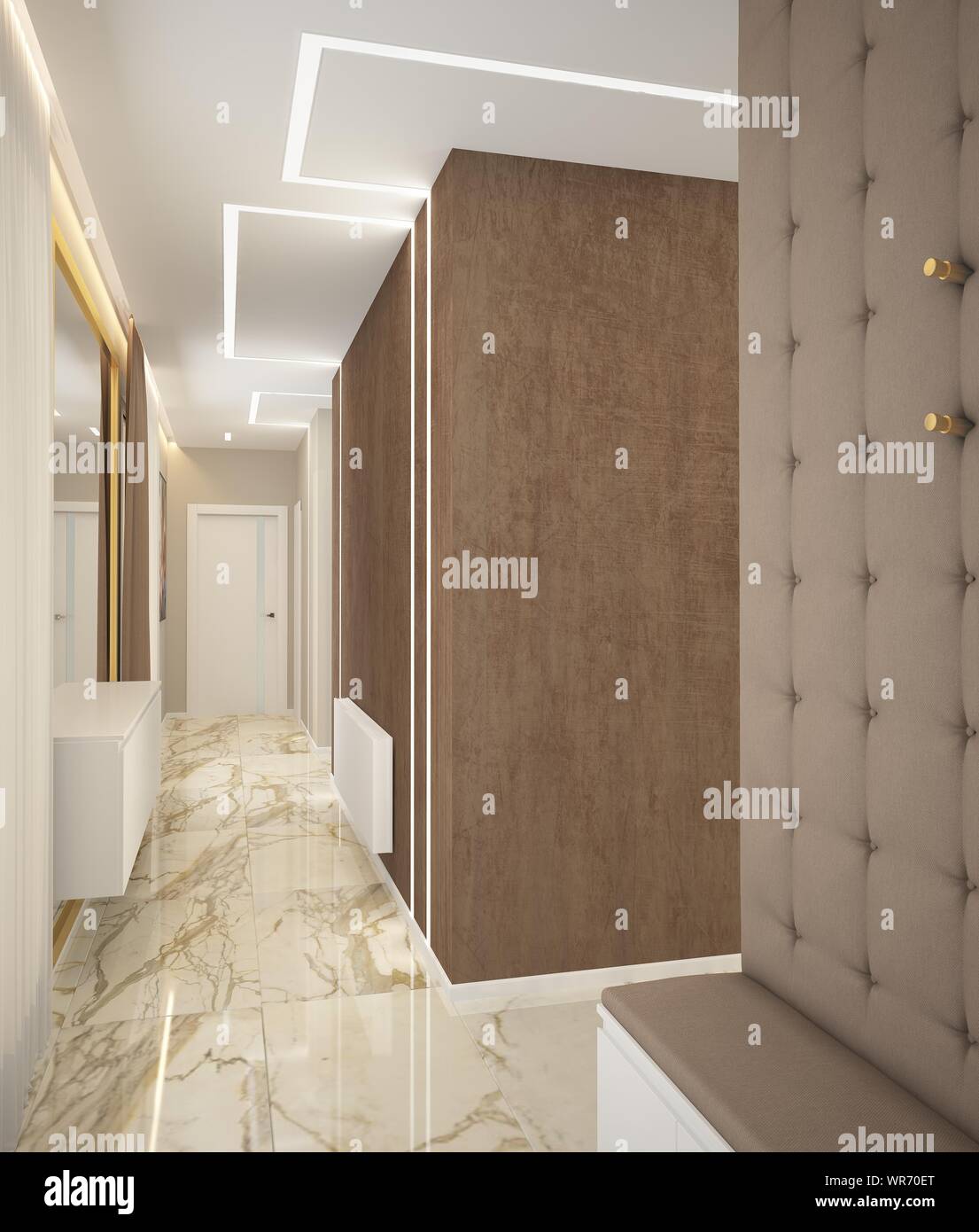 3D rendering of corridor / hallway Stock Photo - Alamy