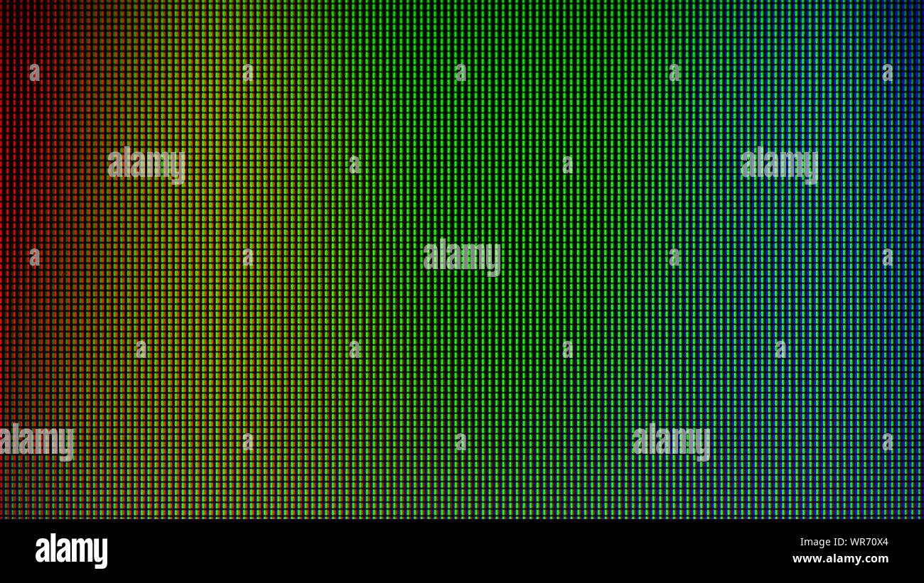 LED lights from LED computer monitor screen display panel for graphic ...