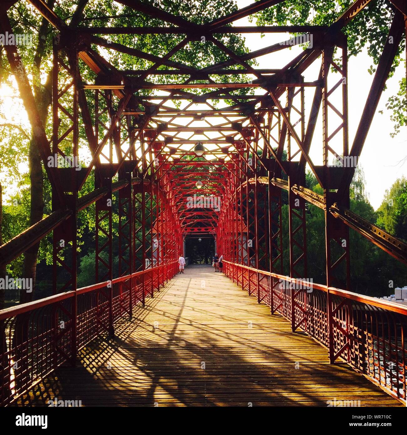 Bridge Against Trees During Sunny Day Stock Photo - Alamy