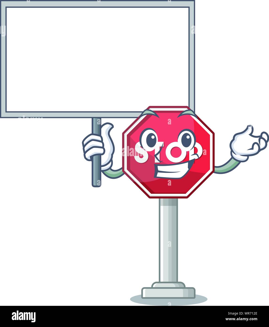 Bring board sign stop mascot shaped with character Stock Vector Image ...