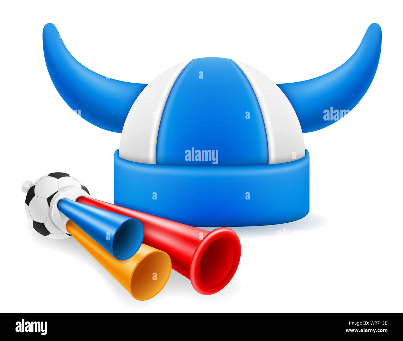 set of soccer football fan items and accessories vector illustration ...