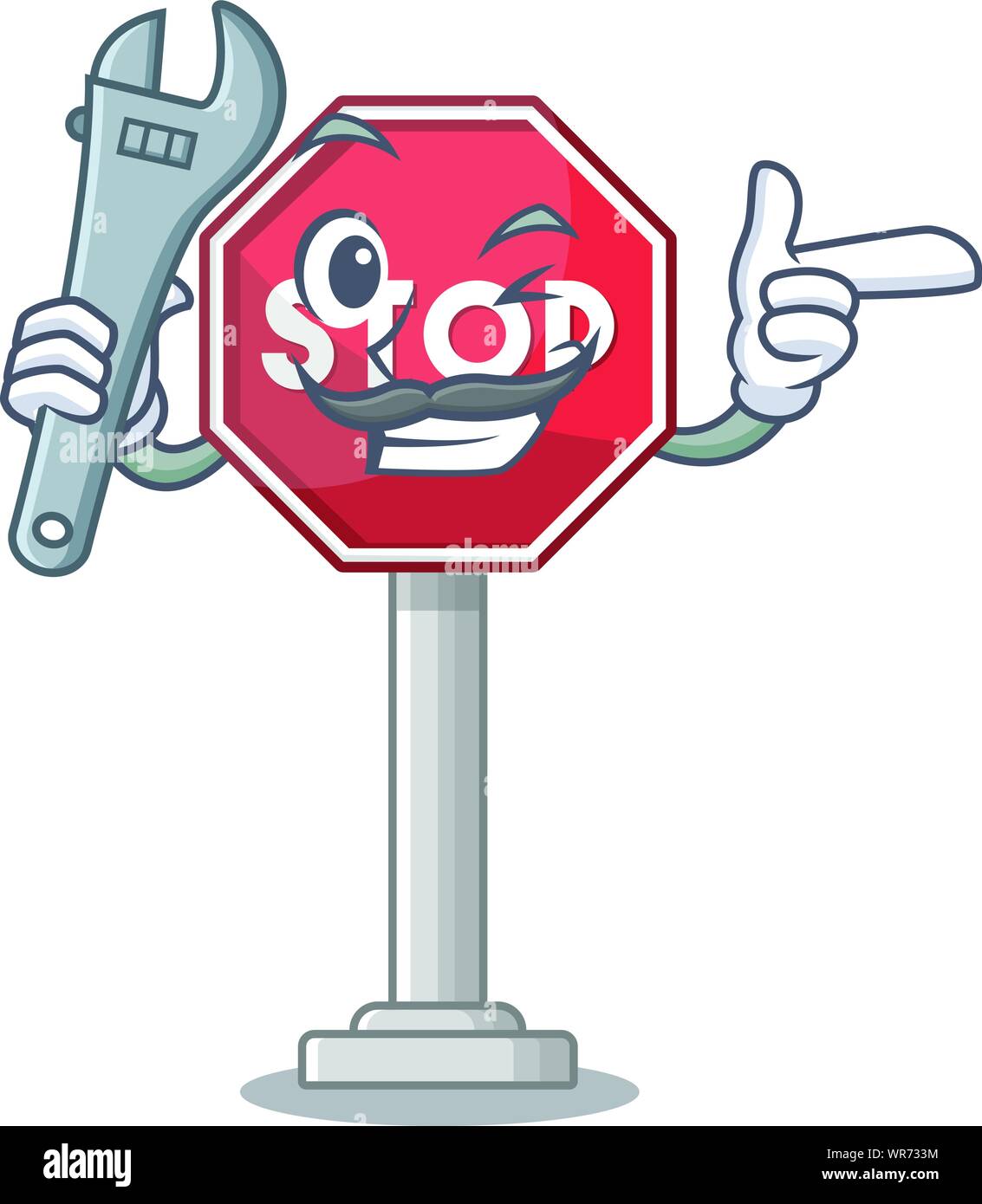 Mechanic sign stop isolated with the cartoon Stock Vector Image & Art ...