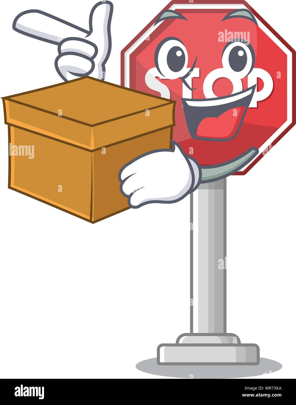 With box sign stop cartoon side street mascot Stock Vector Image & Art ...