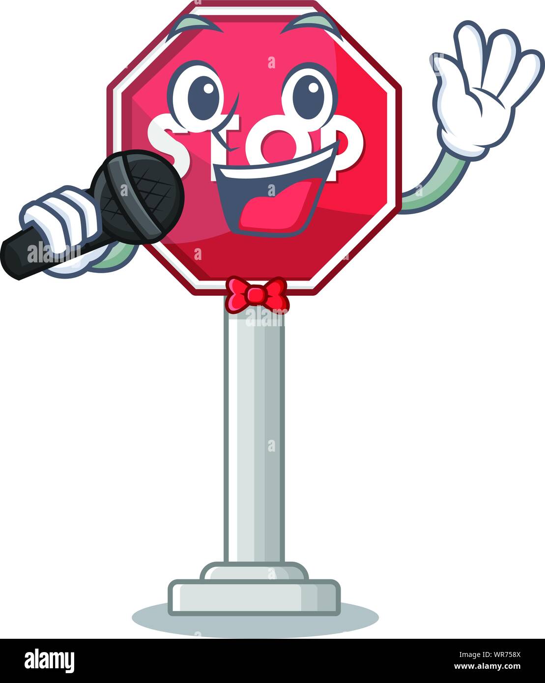 Singing sign stop with the mascot shape Stock Vector Image & Art - Alamy