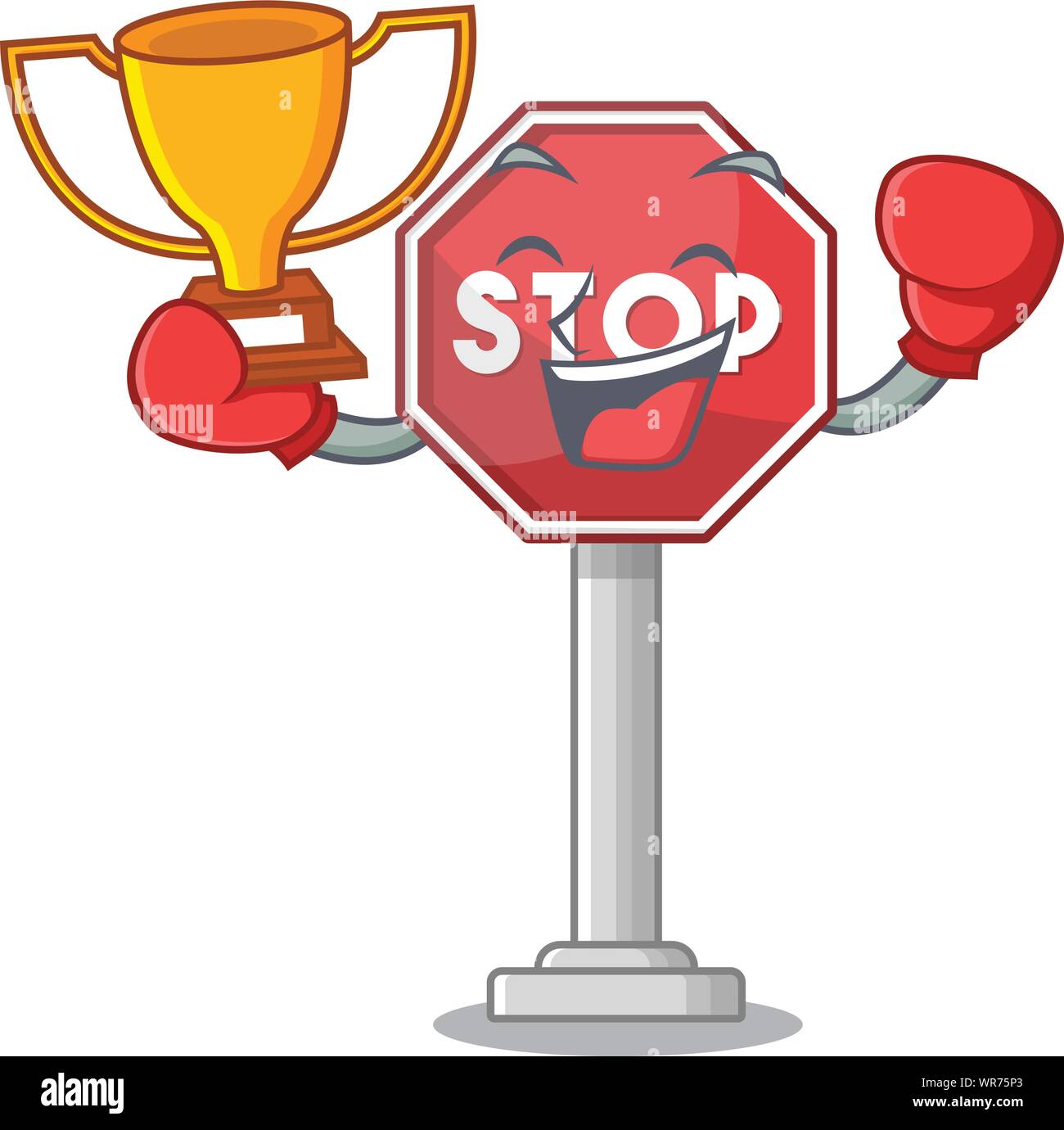 Boxing winner sign stop isolated with the cartoon Stock Vector Image ...