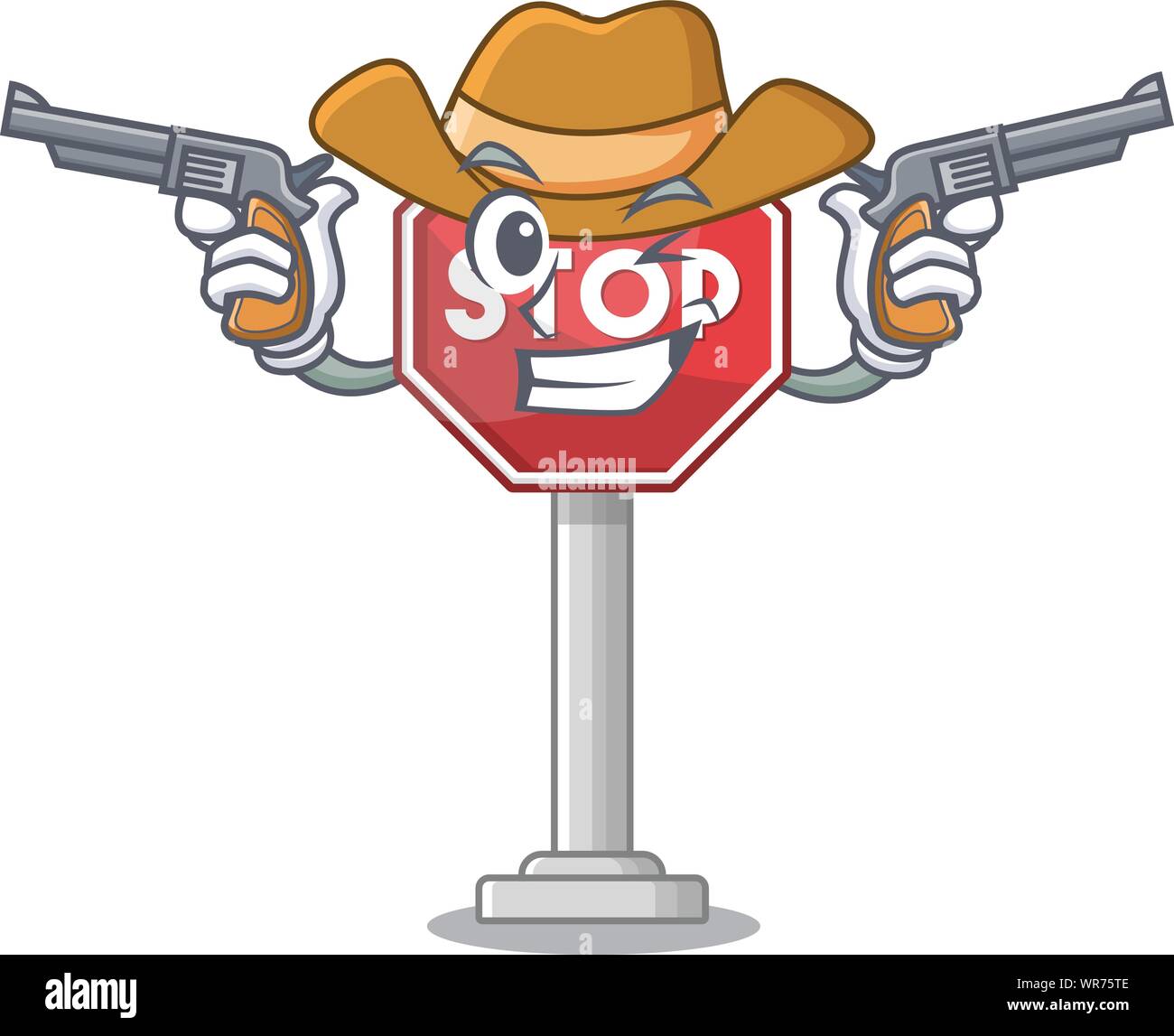 Cowboy sign stop mascot shaped with character Stock Vector Image & Art ...