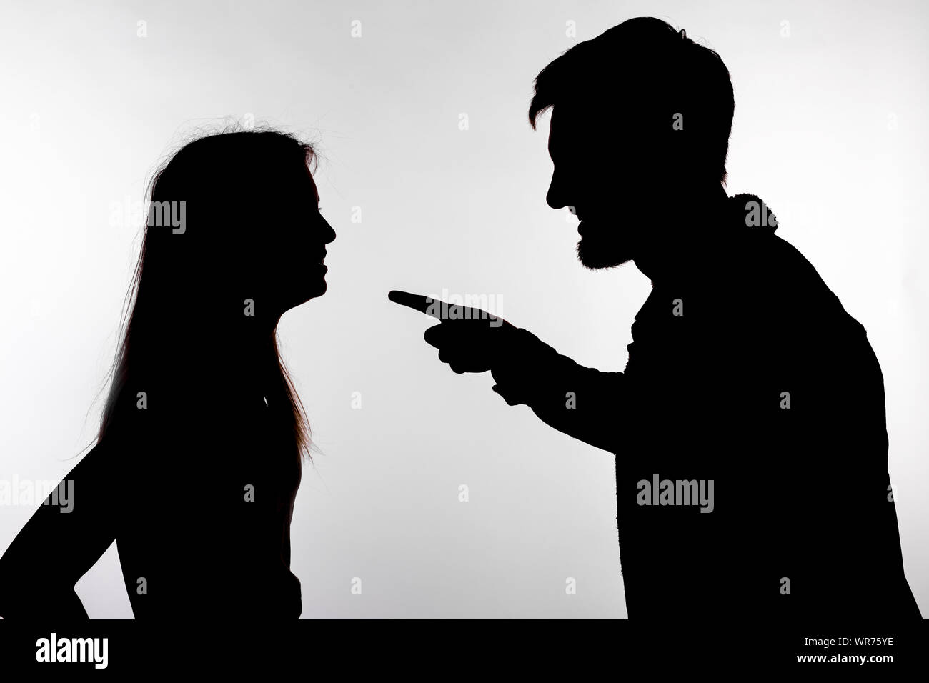 Relationship difficulties, conflict and abuse concept - man and woman ...