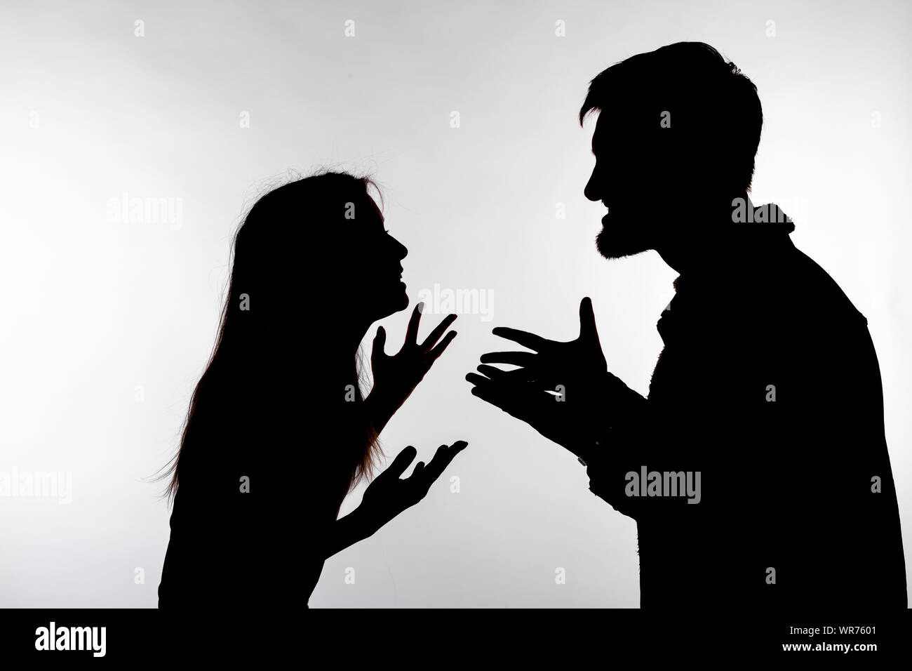Relationship difficulties, conflict and abuse concept - man and woman ...
