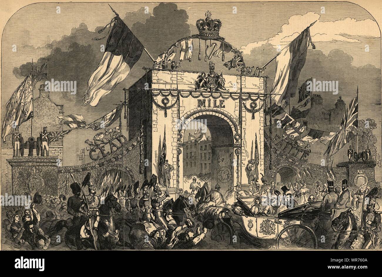Procession at the triumphal arch, Upper Baggot Street, Dublin. Ireland ...