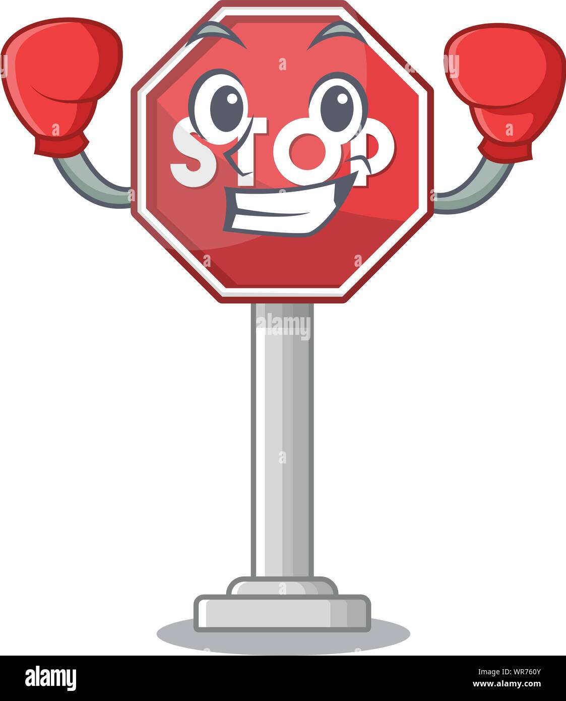 Boxing sign stop mascot shaped with character Stock Vector Image & Art ...