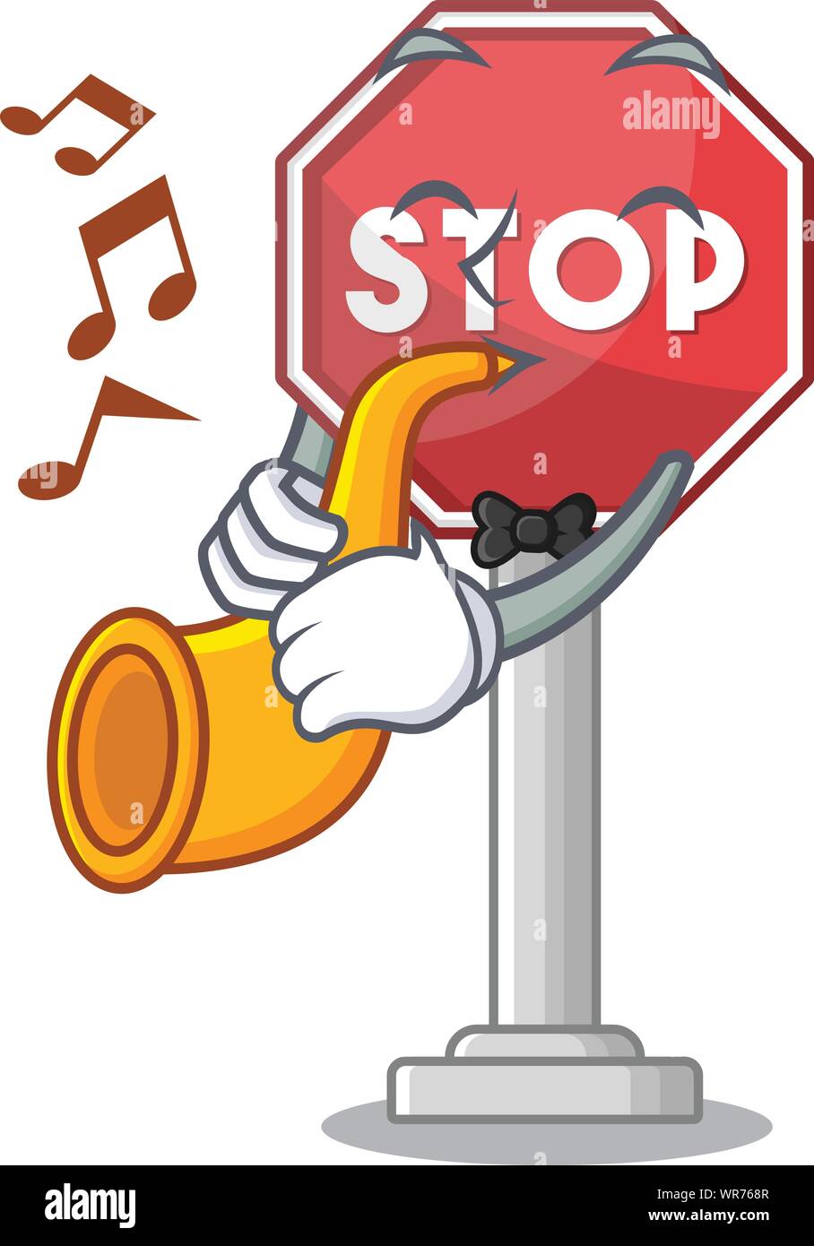 With trumpet sign stop with the mascot shape Stock Vector Image & Art ...