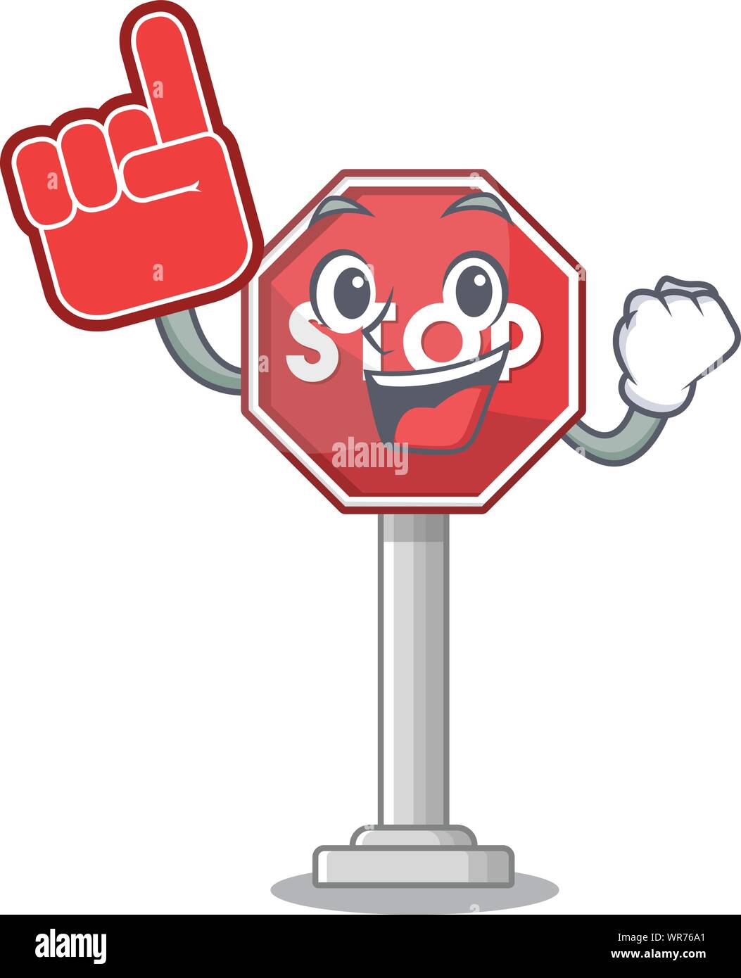 Foam finger sign stop isolated with the cartoon Stock Vector Image ...