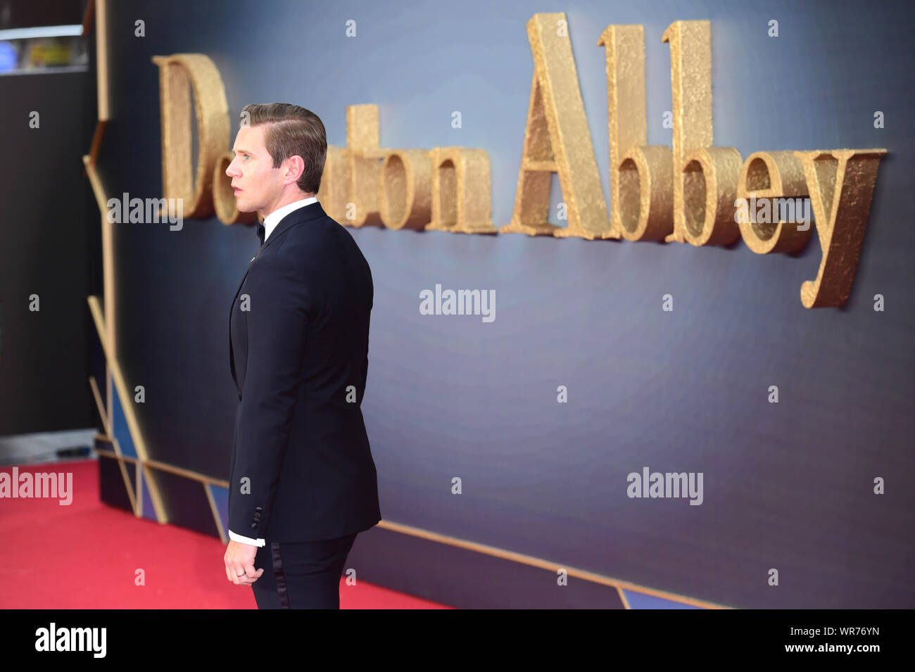 Max Brown attending the world premiere of Downton Abbey, held at the ...