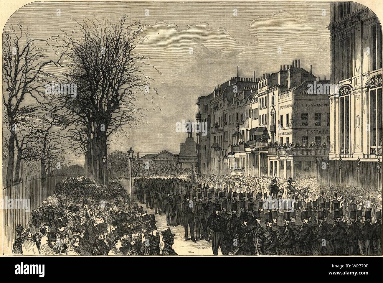 Piccadilly - head of the procession - the Rifle Brigade. London 1852 ...
