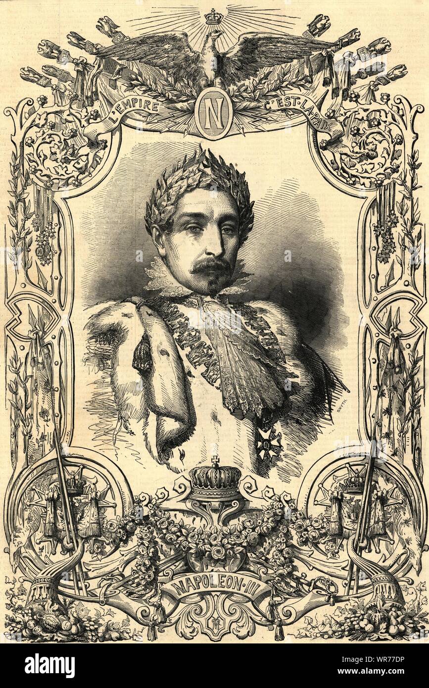 Napoleon III, Emperor of the French. France. Royalty 1853 ILN full page ...
