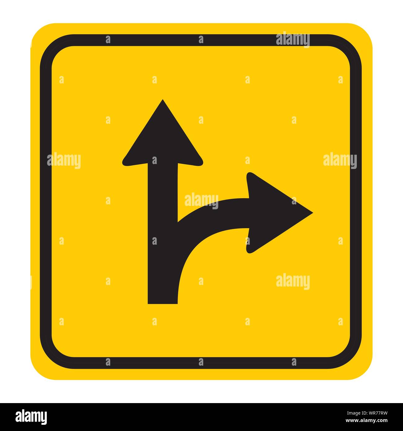 Straight yellow arrow line road Cut Out Stock Images & Pictures - Alamy