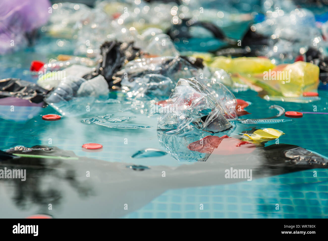 Problem of trash, plastic recycling, pollution and environmental ...