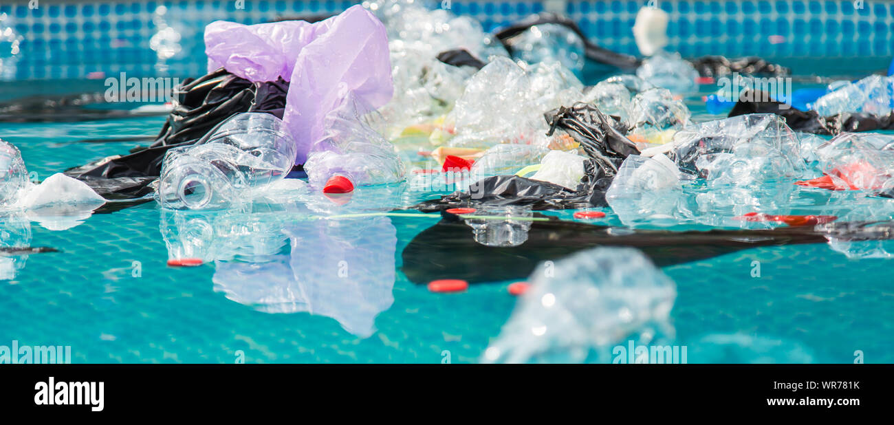 Problem of trash, plastic recycling, pollution and environmental ...