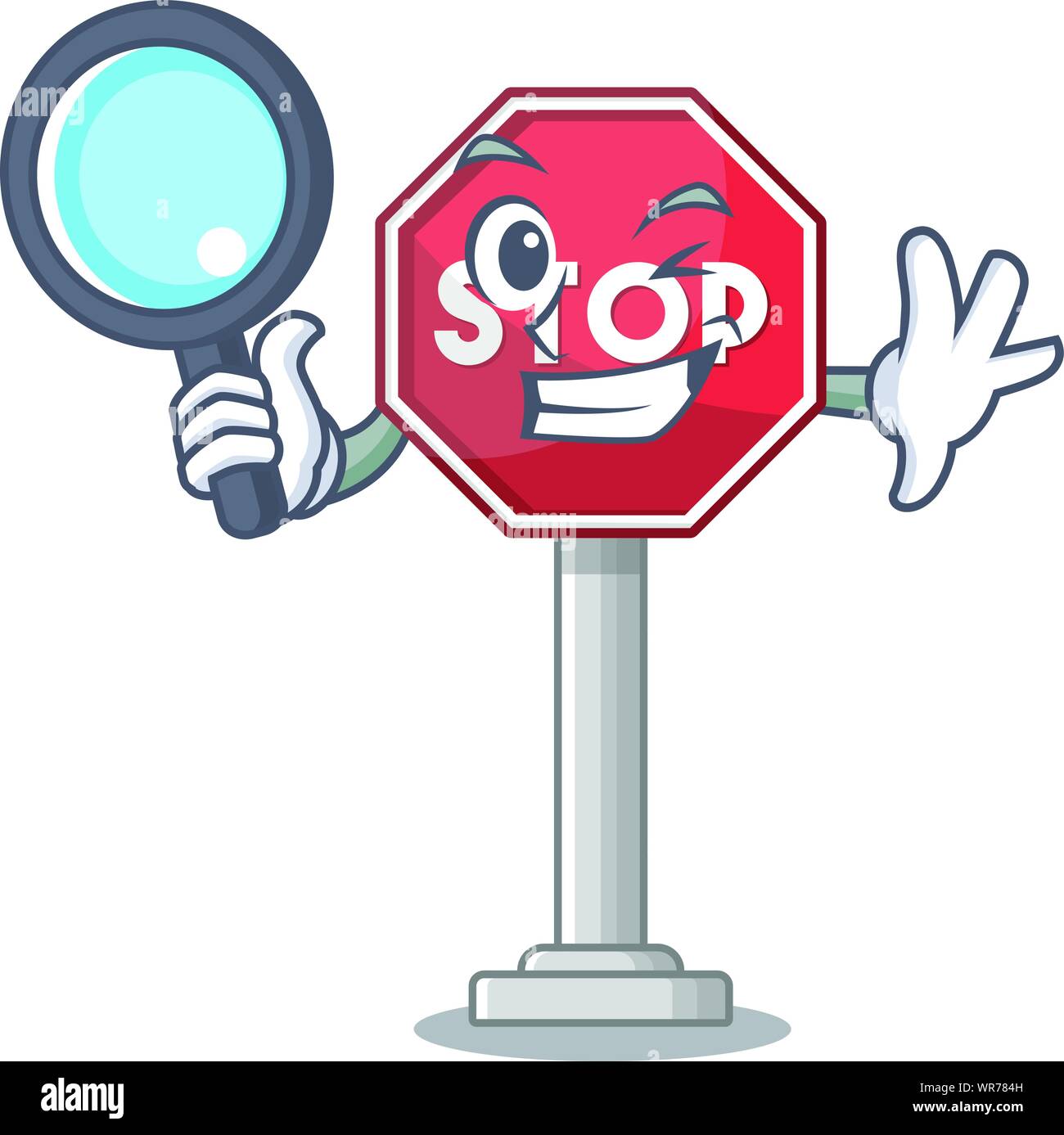 Detective sign stop cartoon side street mascot Stock Vector Image & Art ...