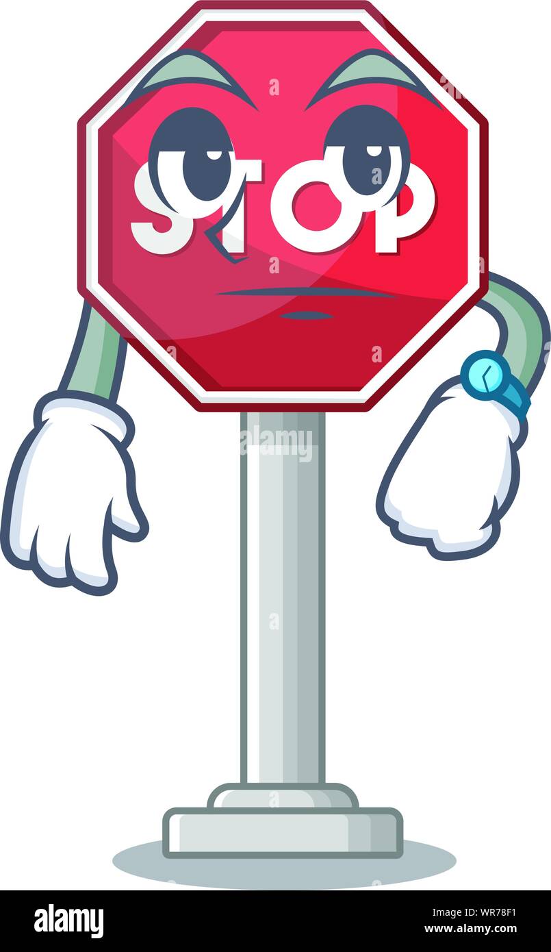 Waiting sign stop isolated with the cartoon Stock Vector Image & Art ...
