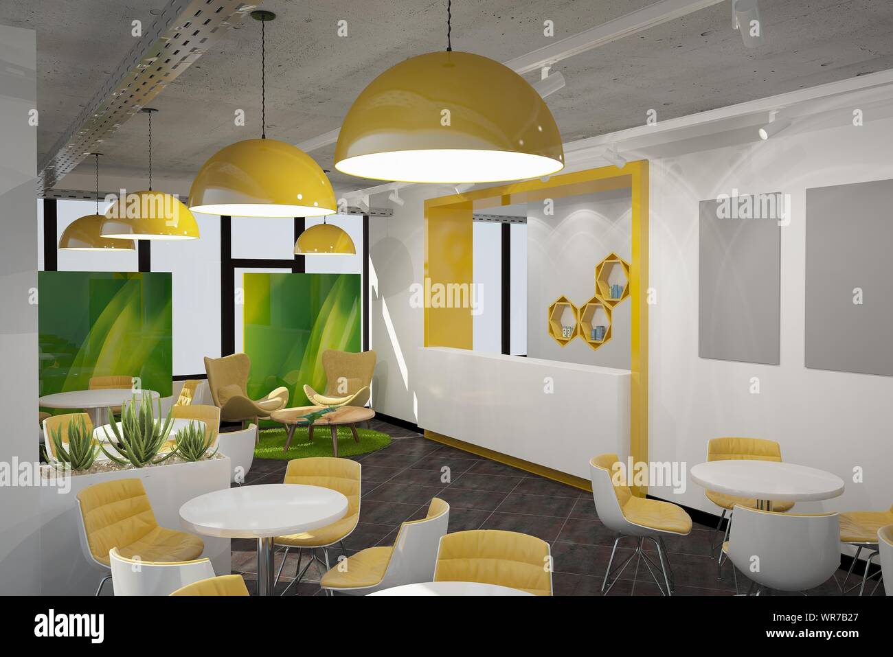 3D rendering of a fast food establishment Stock Photo - Alamy
